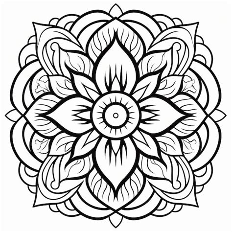 Premium Photo Rectangle Mandala Coloring Page This Self Contained Illustration Features A