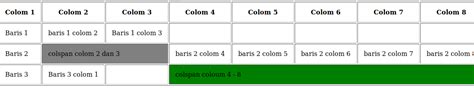 Clospan Dan Rowspan Di Dalam Html