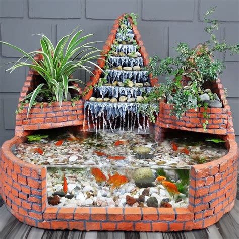 Creative Ideas From Brick And Cement Diy Beautiful Waterfall Aquarium