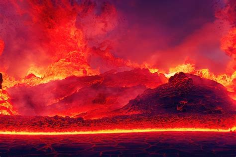 Premium Photo Hell With Lava Modern Illustration Suitable For Design