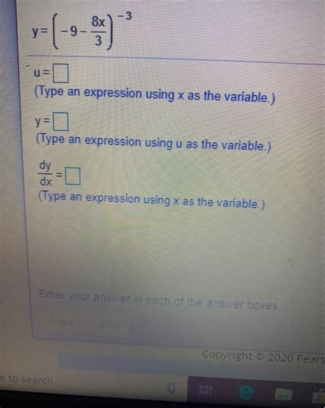 Solved Type An Expression Using X As The Variable Y