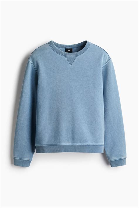 Regular Fit Washed Sweatshirt Light Blue Men Handm Ie