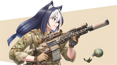 Anime Neko Girl With A Gun