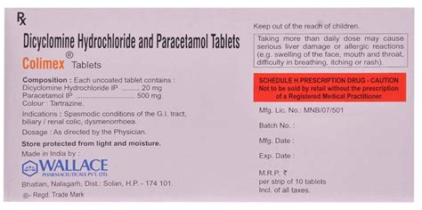 Colimex Tablets Dosage Uses Colimex Side Effects