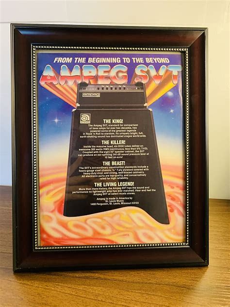 Original 1987 Ampeg Amps Color Promotional Ad For Ampeg Svt Reverb