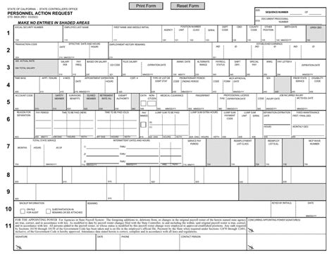 Personnel Action Request Templates Pdf Download Fill And Print For