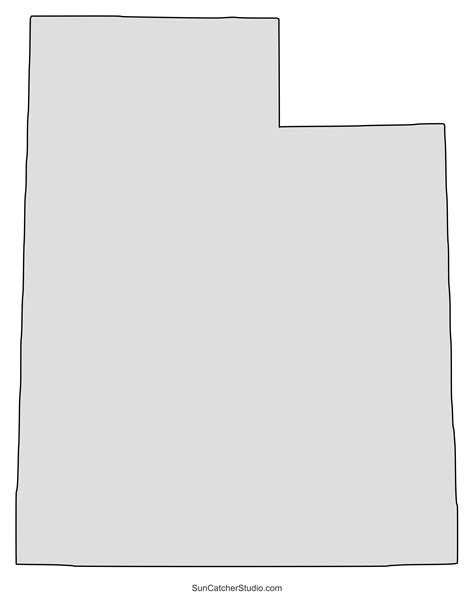 Utah Map Outline Printable State Shape Stencil Pattern Free