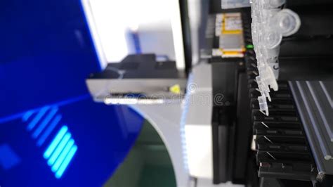 Automated Analysis Machine Used At Laboratory Vertical Footage Human