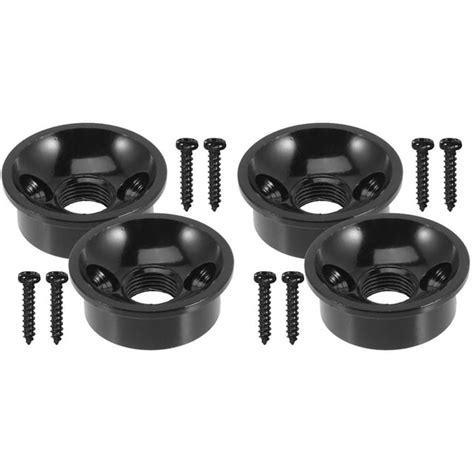 4 Sets Guitar Jack Spacers Fittings Professional Plates For Metal Pickup Electric Socket