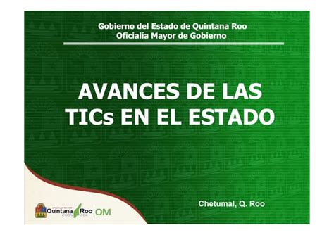 Avances De Las Tics En El Estado De Quintana Roo Pdf