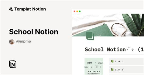 School Notion Templat Oleh Mpmp Notion Marketplace