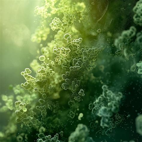 Cyanobacteria Creating Oxygen Through Photosynthesis Premium Ai