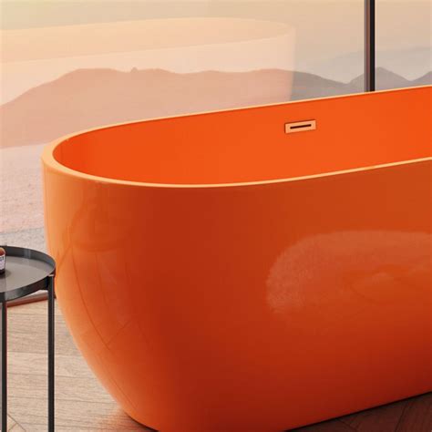Simple Style Plexiglass Oval Freestanding Roll Top Bathtub With Soaking