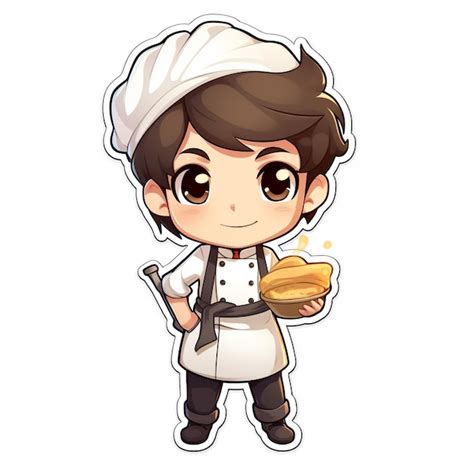 Premium Photo Chibi Boy Chef Character Sticker