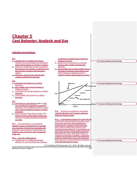 Chapter 5 Cost Behavior Analysis Solutions And Insights Mgr 101