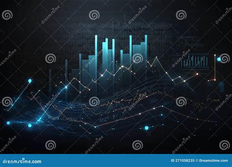 Financial Rising Graph And Chart With Numbers Bar Diagrams Royalty