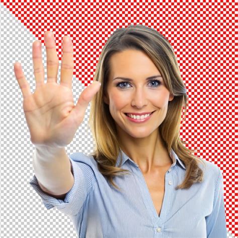 Happy Sweet Woman Waving Hand Premium Ai Generated Psd