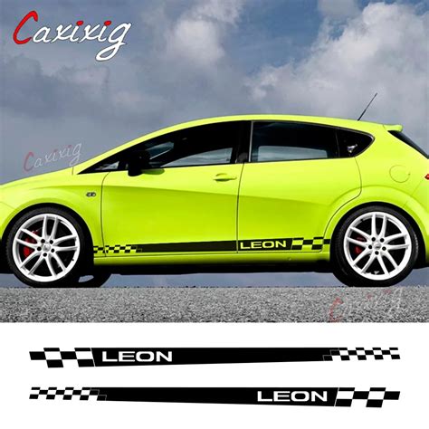 Pegatinas Laterales Para Puerta De Coche Calcomanías De Vinilo De 2 Piezas Para Seat Leon Mk3