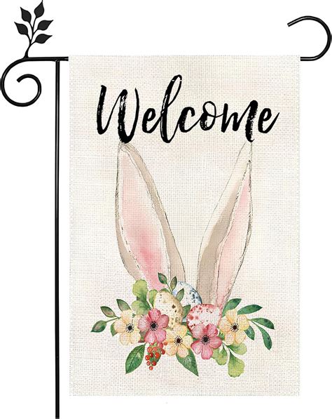Happy Easter Garden Flag 12x18 Inch Vertical Double Sided
