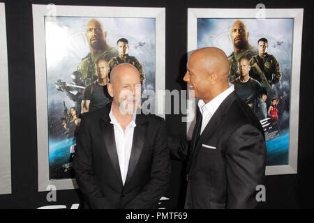 Bruce Willis Dwayne The Rock Johnson Attend The Premiere Of