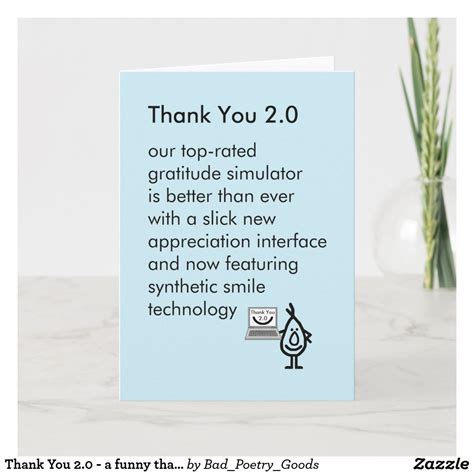 Thank You 2 0 A Funny Thank You Poem Zazzle Thank You Poems