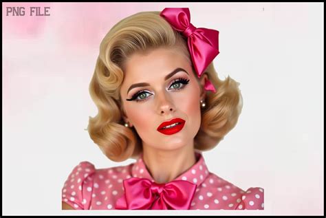 Retro Vintage Girl Clipart Png Graphic By Lazy Crafter · Creative Fabrica
