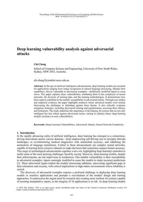 Pdf Deep Learning Vulnerability Analysis Against Adversarial Attacks