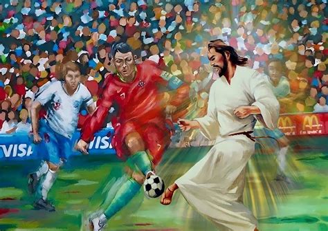 Sporting Jesus Christ Soccer Game Digital Art By Mark Passmore Fine