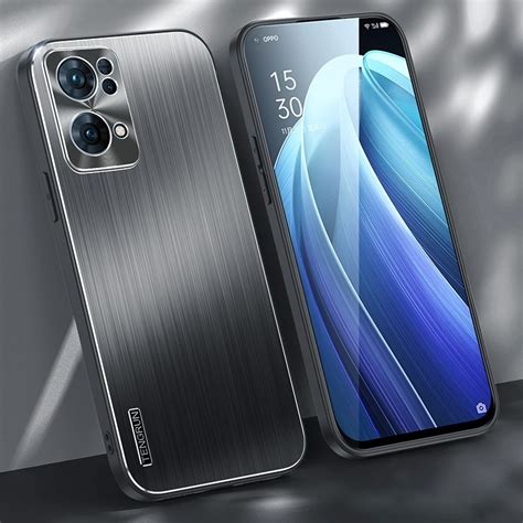 For Oppo Reno7 Pro 5g Brushed Texture Shockproof Phone Case Black