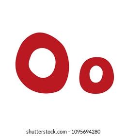 Red Letter O Cutout Isolated On Stock Vector Royalty Free 1095694280