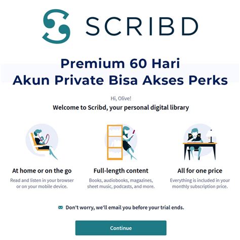 Jual Scribd Premium 60 Hari Akun Private Gratis Perks Shopee Indonesia