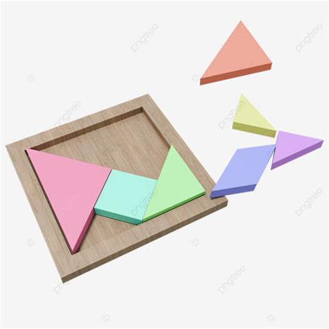 Color Tangram Shapes Game Background On Table Tangram Shape Game Png