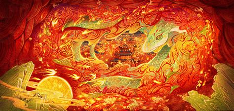 灵蛇舞春：璀璨烟火贺蛇年山栀子在画画 站酷zcool