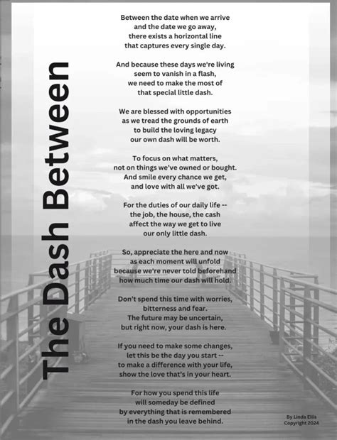 Printable The Dash Poem Free Printable