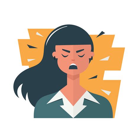 Frustrated Woman Face Cartoon