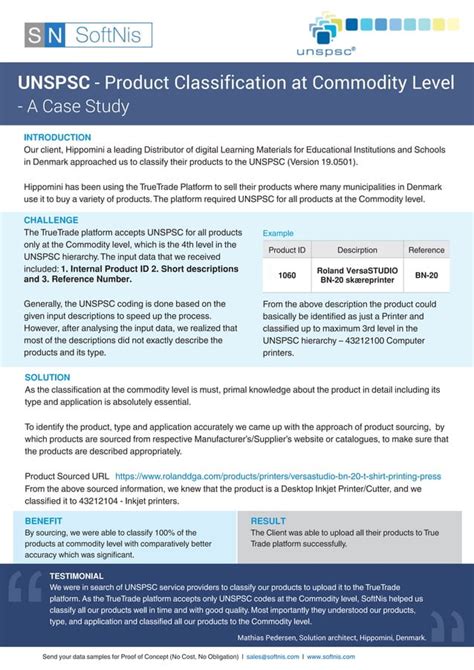 Unspsc Product Classification At Commodity Level A Case Study Pdf