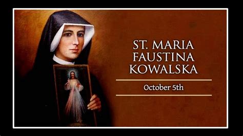 Feast Of Saint Maria Faustina Kowalska October 5 Youtube