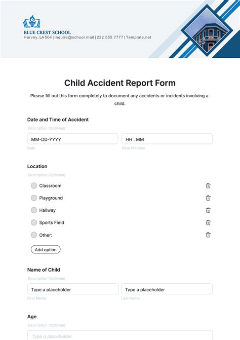 Free Accident Report Form Templates To Edit Online