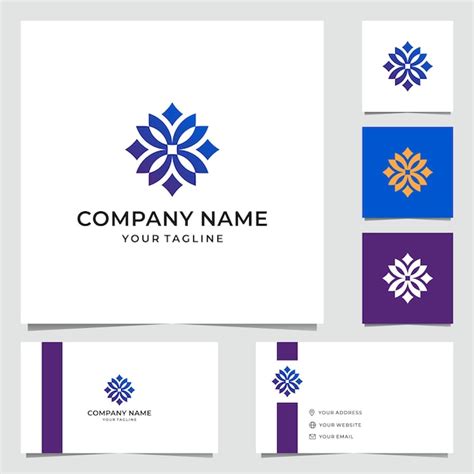 Premium Vector Geometric Flower Pattern Logo Design