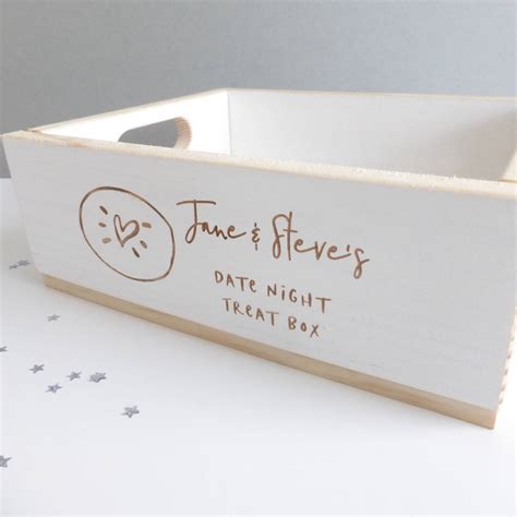Date Night Personalised Couples Wooden Treat Box By Edgeinspired