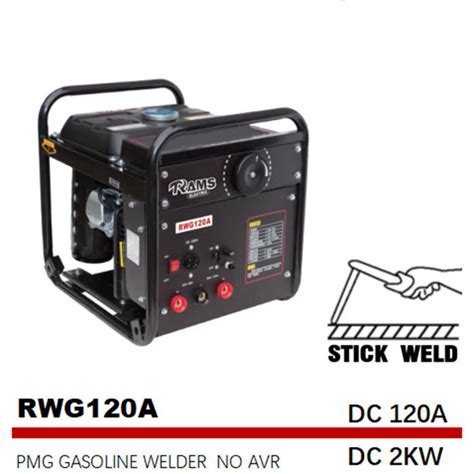 120a Dc 2kw Gas Engine Welding Machine Pmg Portable Gas Stick Welder