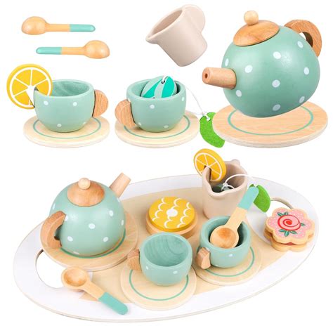 Buy Afternoon Tea Kitchen Toy Playset 15pcs Wooden Toy Afternoon Tea
