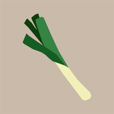 Premium Vector Leeks Flat Design Illustration Gray Background
