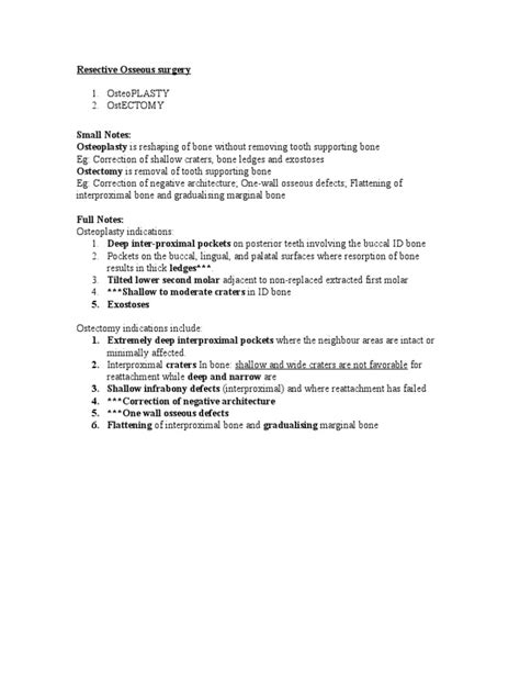 Resective Bone Surgery Osteoplasty Vs Ostectomy Pdf