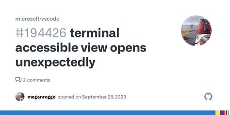 Terminal Accessible View Opens Unexpectedly · Issue 194426 · Microsoftvscode · Github