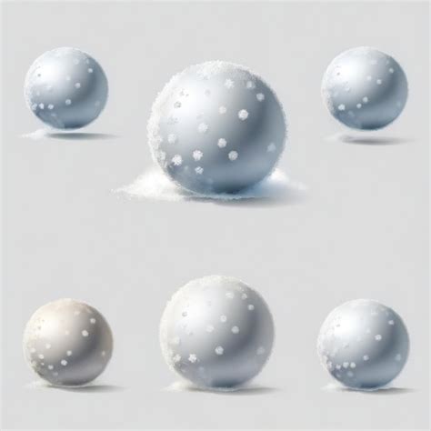 Snowball Vector Set White Background Isolated Premium Ai Generated Vector