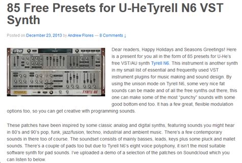 85 Free Presets For Tyrell N6 Runtaggedbeats