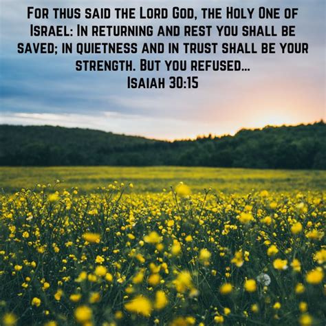 Isaiah 30 15 For Thus Said The Lord God The Holy One Of Israel In