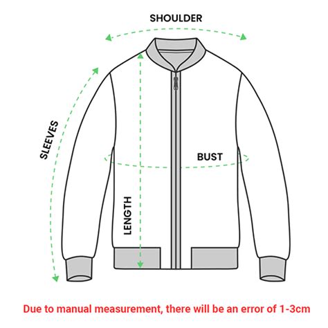 Size Chart For Bomber Jacket At Jack Snook Blog