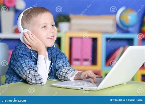 Boy Using Laptop Stock Image Image Of Personal Energy 109738853